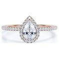 JeenMata Natural Diamond Vintage Pear Shaped Halo Engagement Ring in ...