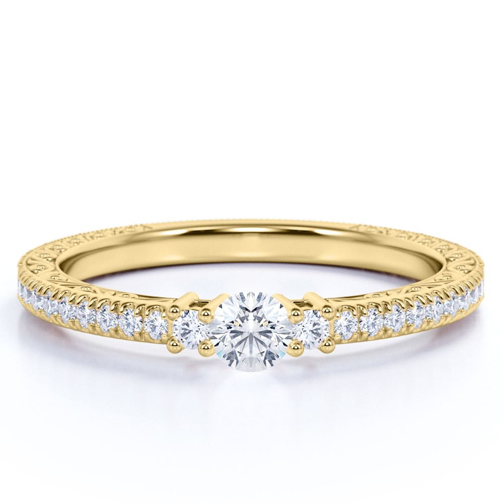 JeenMata Vintage Style Filigree Past Present Future 1 Carat Round Shape ...