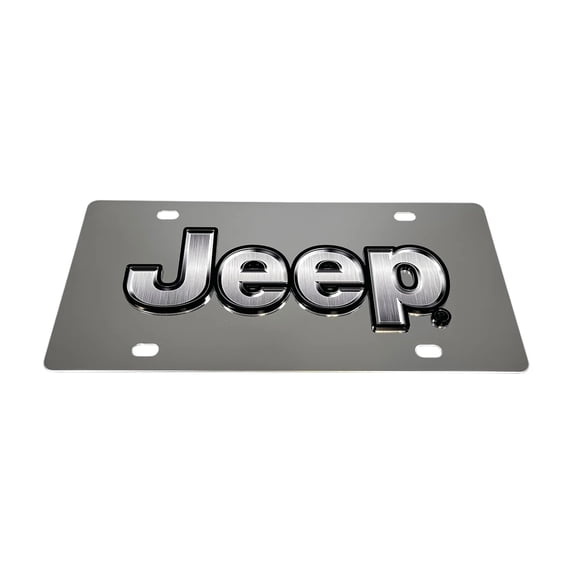 Jeep 3D UV Logo on Chrome Stainless Steel License Plate Official ...
