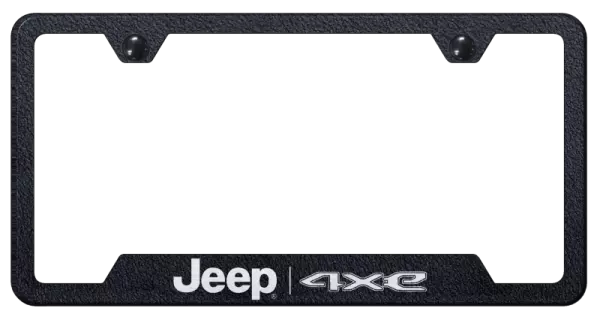 Jeep 4xe Logo Rugged Black Notched License Plate Frame Official ...