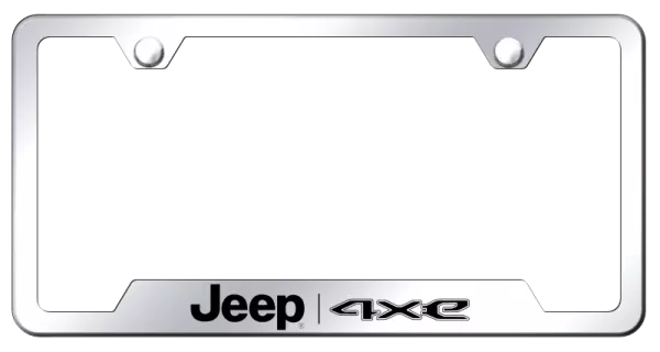 Jeep 4xe Mirrored Chrome Notched License Plate Frame Official Licensed ...