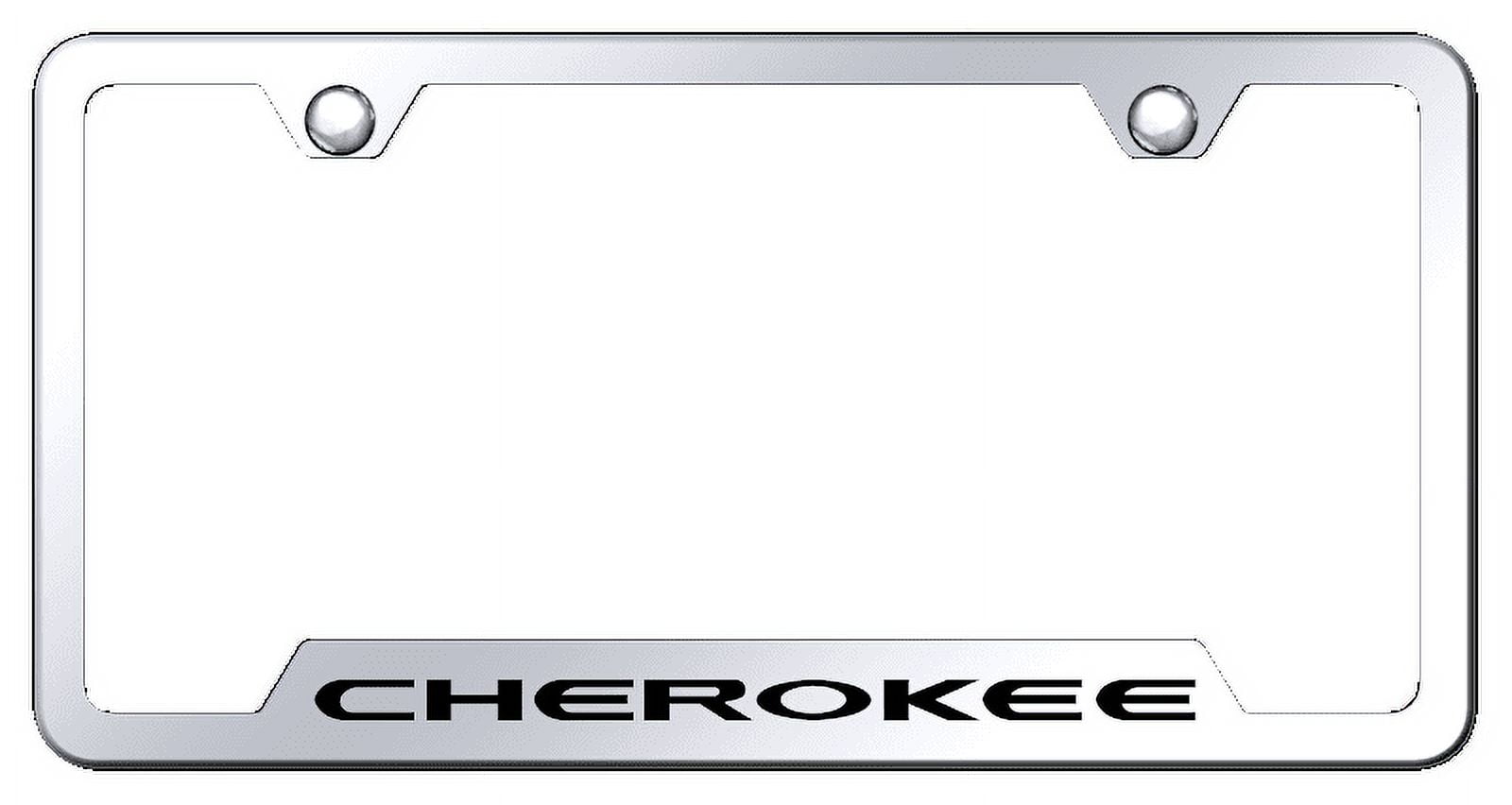 Jeep Cherokee Laser Etched Logo Cut-Out License Plate Frame (Chrome ...