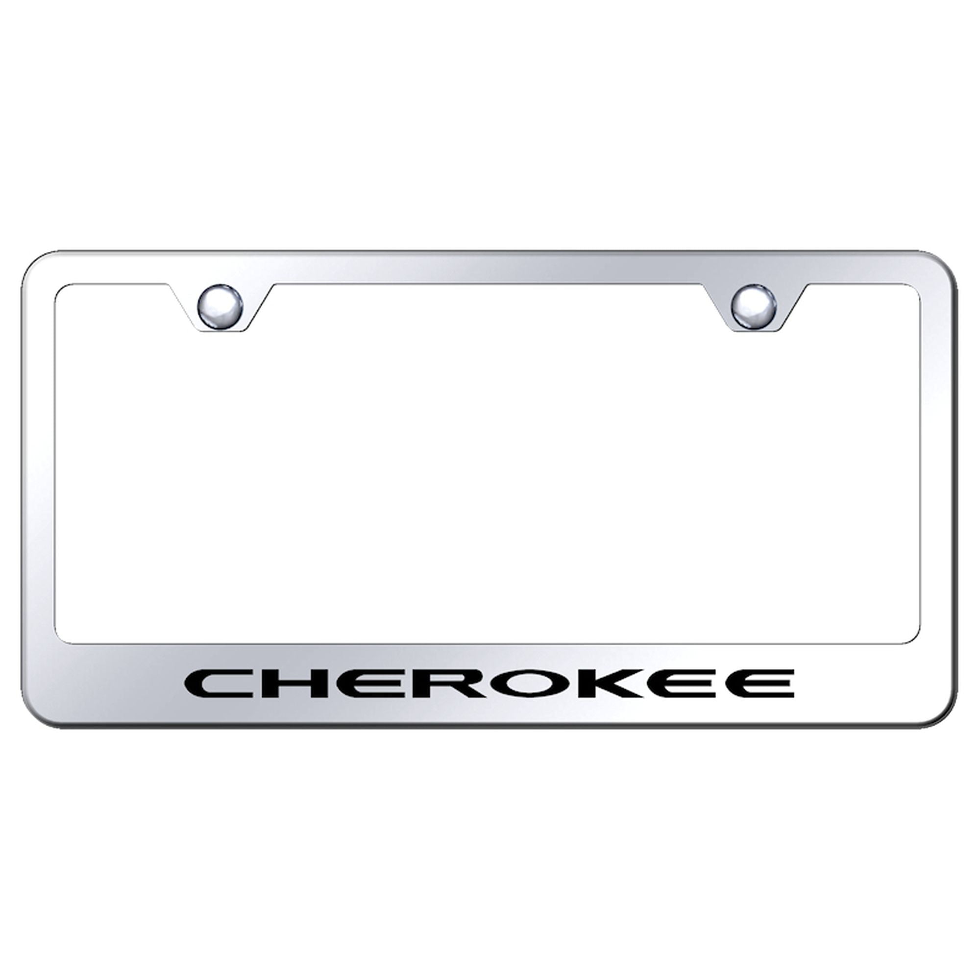 Jeep Cherokee Laser Etched Logo Stainless Steel License Plate Frame ...