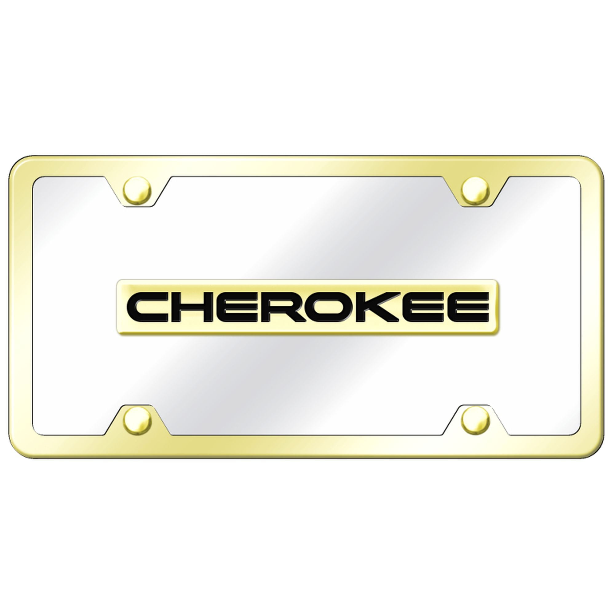 Jeep Cherokee Name License Plate Kit (Gold on Mirrored) - Walmart.com