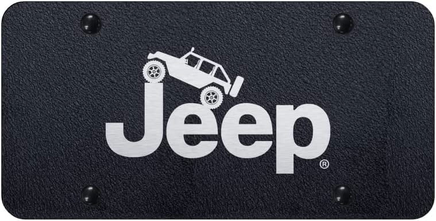 Jeep Climbing Laser Etched Logo License Plate (Rugged Black) - Walmart.com