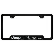 Jeep Beach Laser Etched Logo Cut-Out License Plate Frame (Black ...