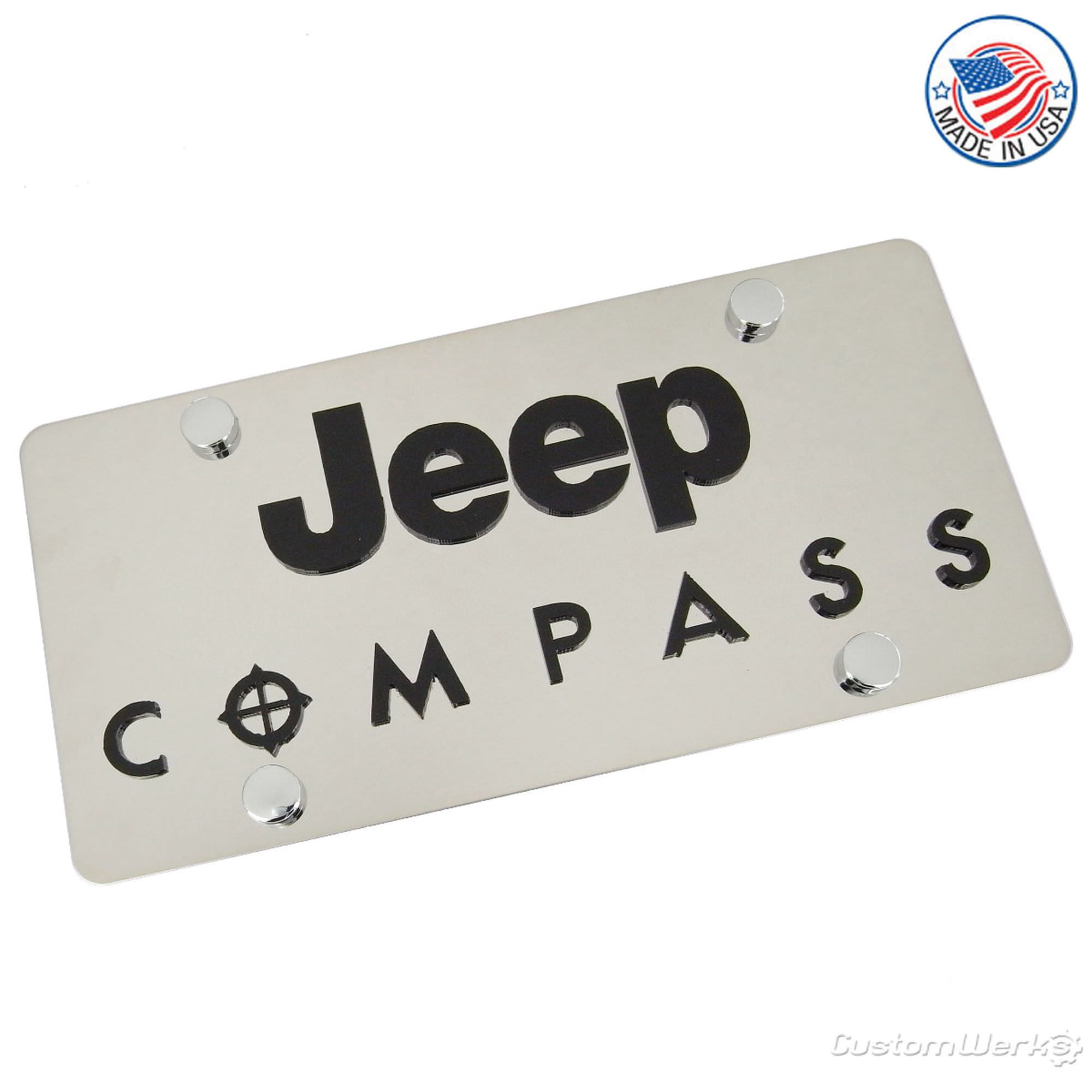Jeep Dual Logo Compass License Plate (Chrome) - Walmart.com