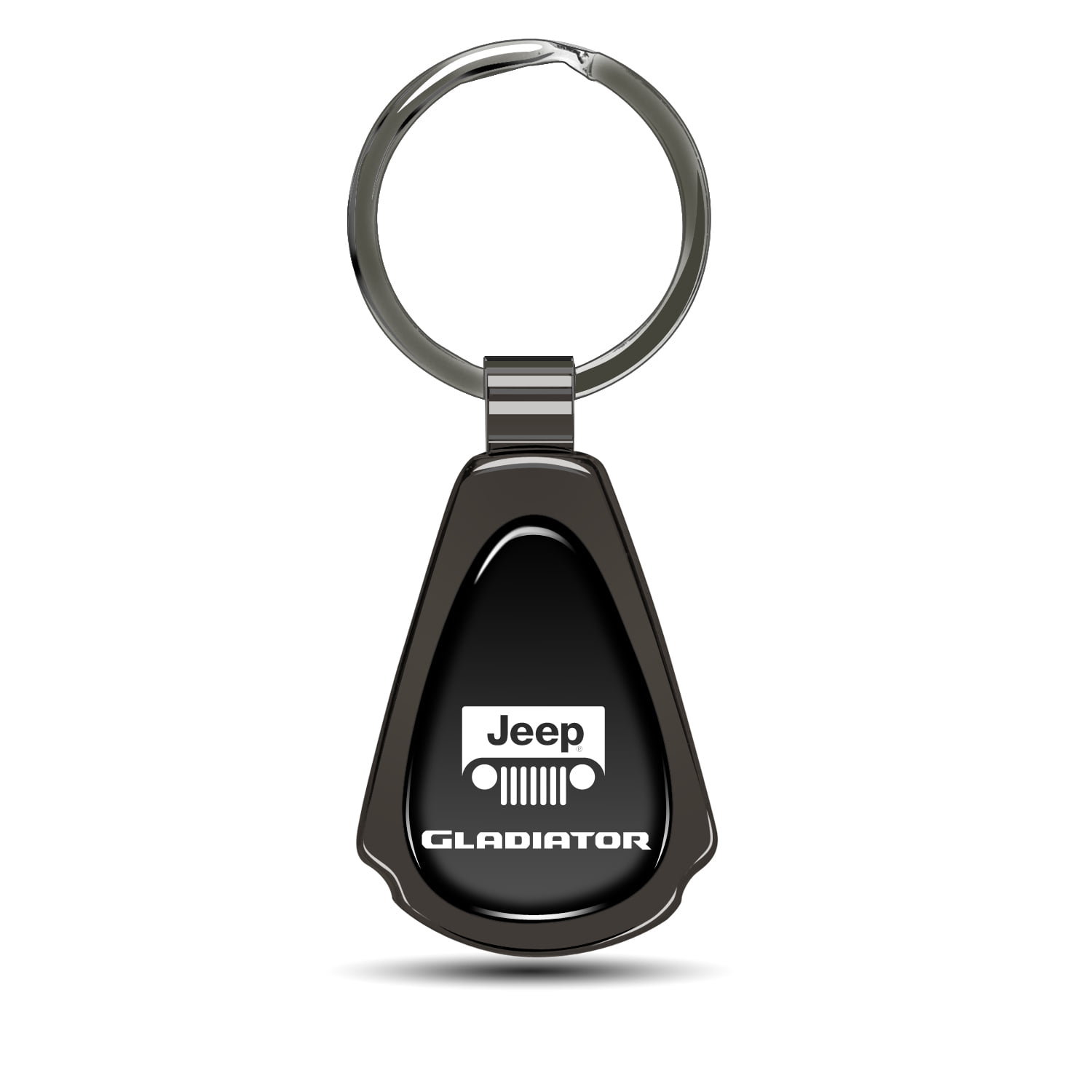 Jeep Gladiator Black Dome Dark Gunmetal Metal Teardrop Key Chain ...