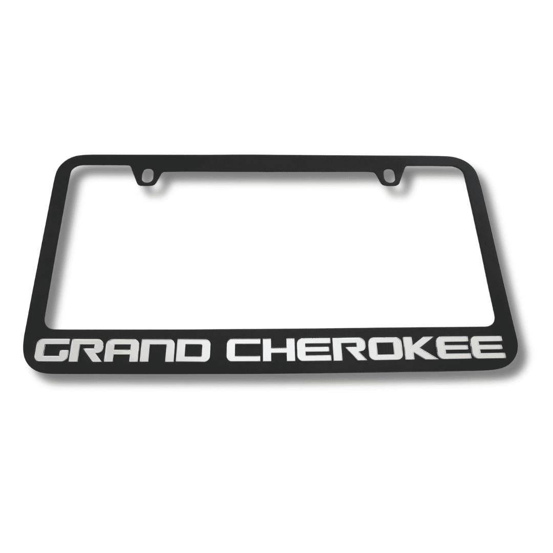 Jeep Grand Cherokee License Plate Frame (Chrome on Black) - Walmart.com