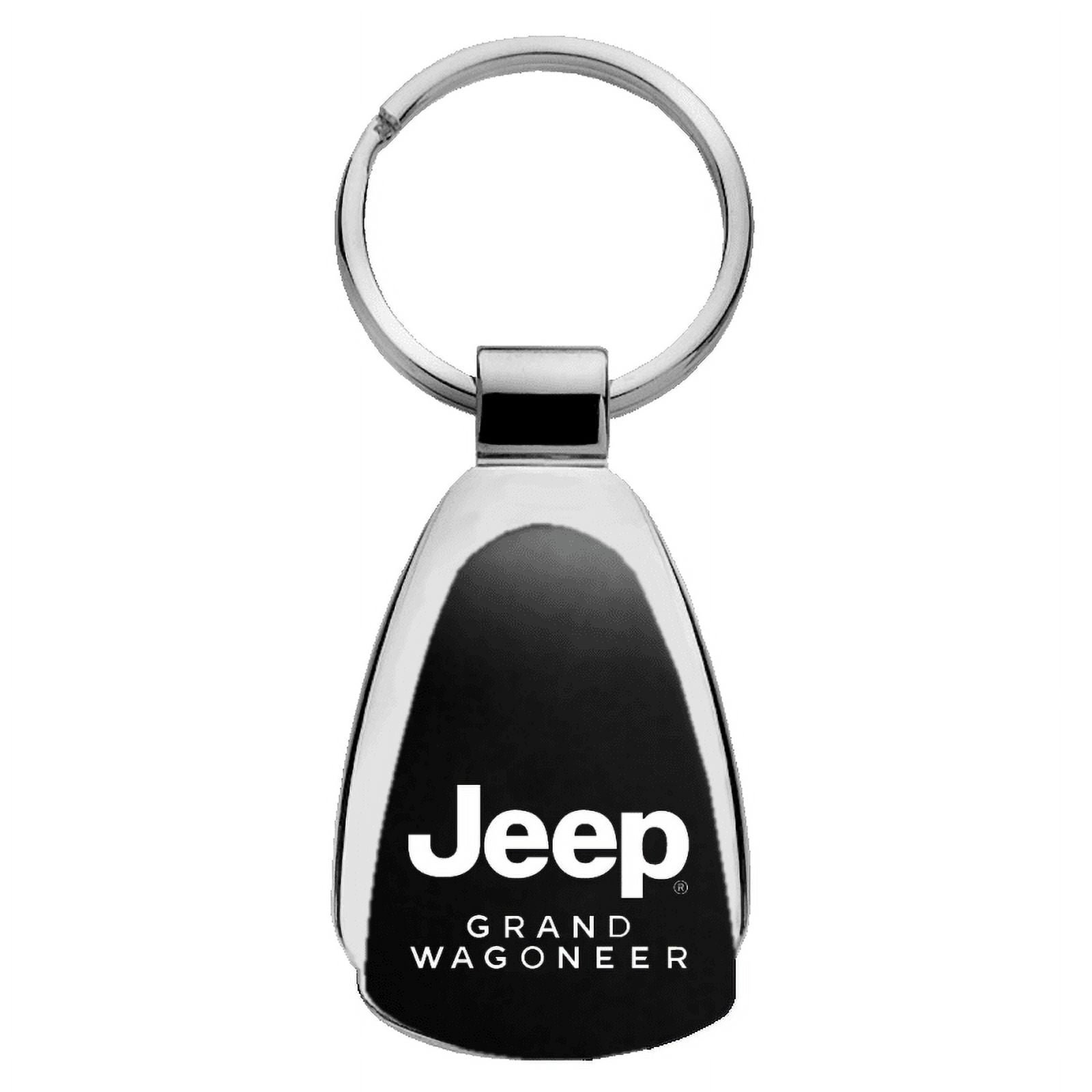 Jeep Grand Wagoneer Black Teardrop Key Fob Logo Key Ring Official ...