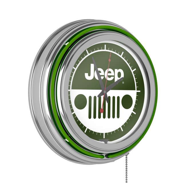 Jeep Grille 2 Retro Neon Analog Wall Clock with Pull Chain - Walmart.com