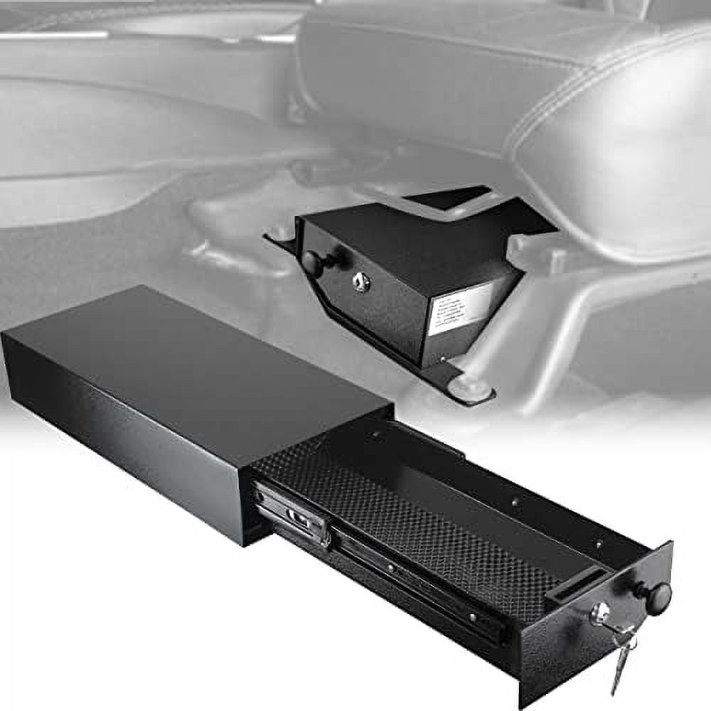 Jeep JK Lock Box Security Box - HighRock 4x4 Locking Under Seat Storage for 2007-2018 Jeep ...