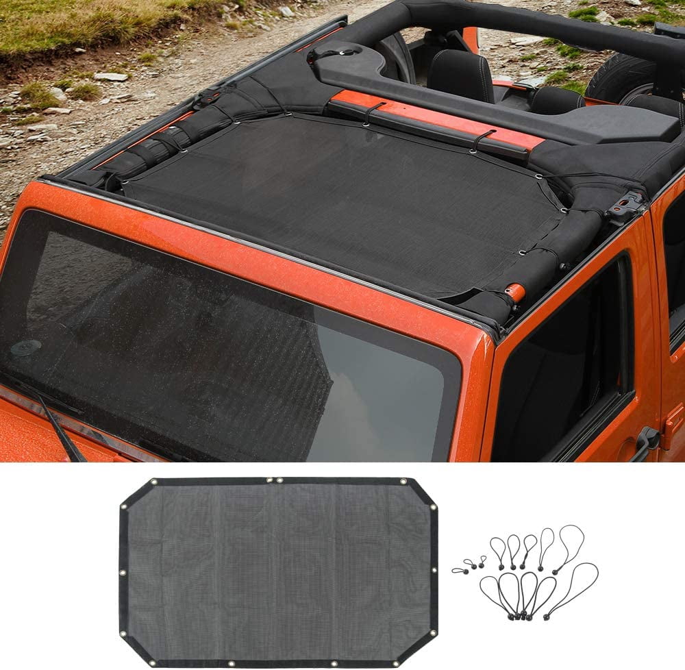 for Jeep JK Sunshade Mesh Sun Shade Bikini Top Sunblock Mesh Heat ...
