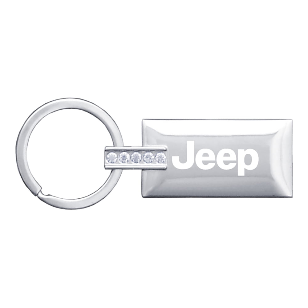 Jeep Keychain & Keyring - Rectangle with Bling White - Walmart.com