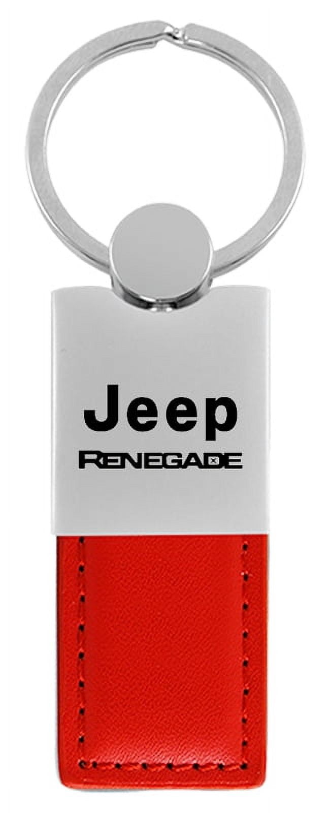 Jeep Renegade Duo Rectangular Leather Key Chain (Red) - Walmart.com