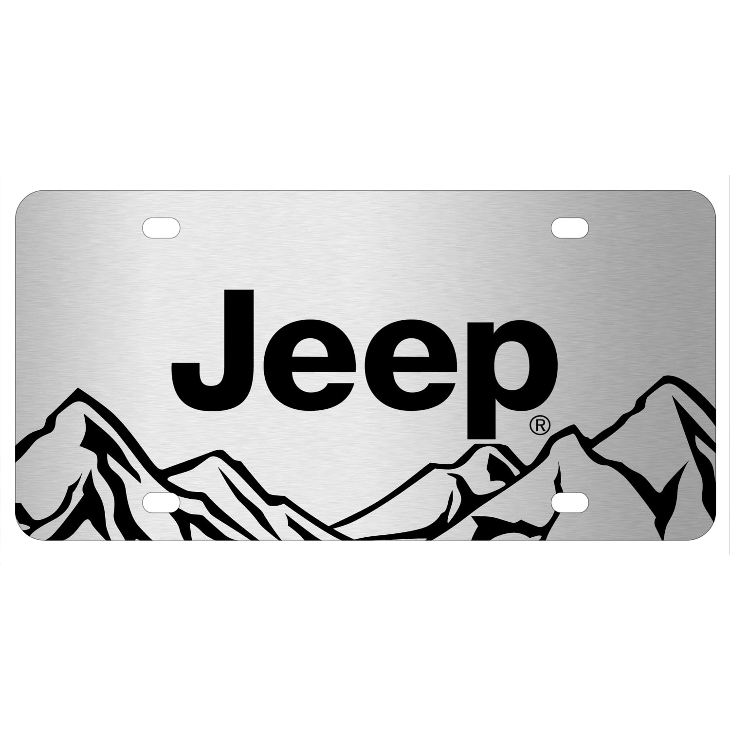 Jeep Rock Mountain Graphic Brush Special Aluminum Metal License Plate ...