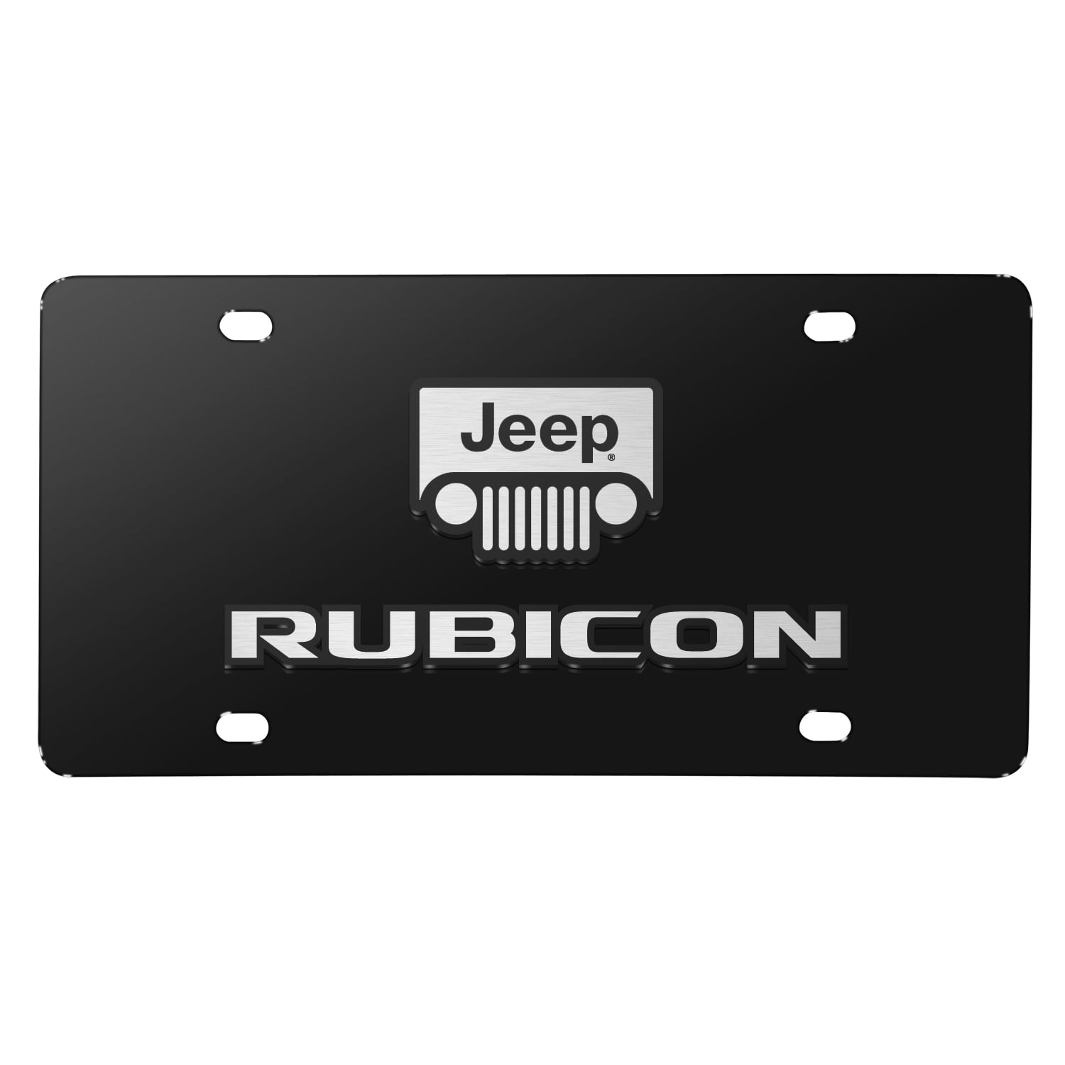 Jeep Rubicon 3D Dual Logo Black Stainless Steel License Plate - Walmart.com