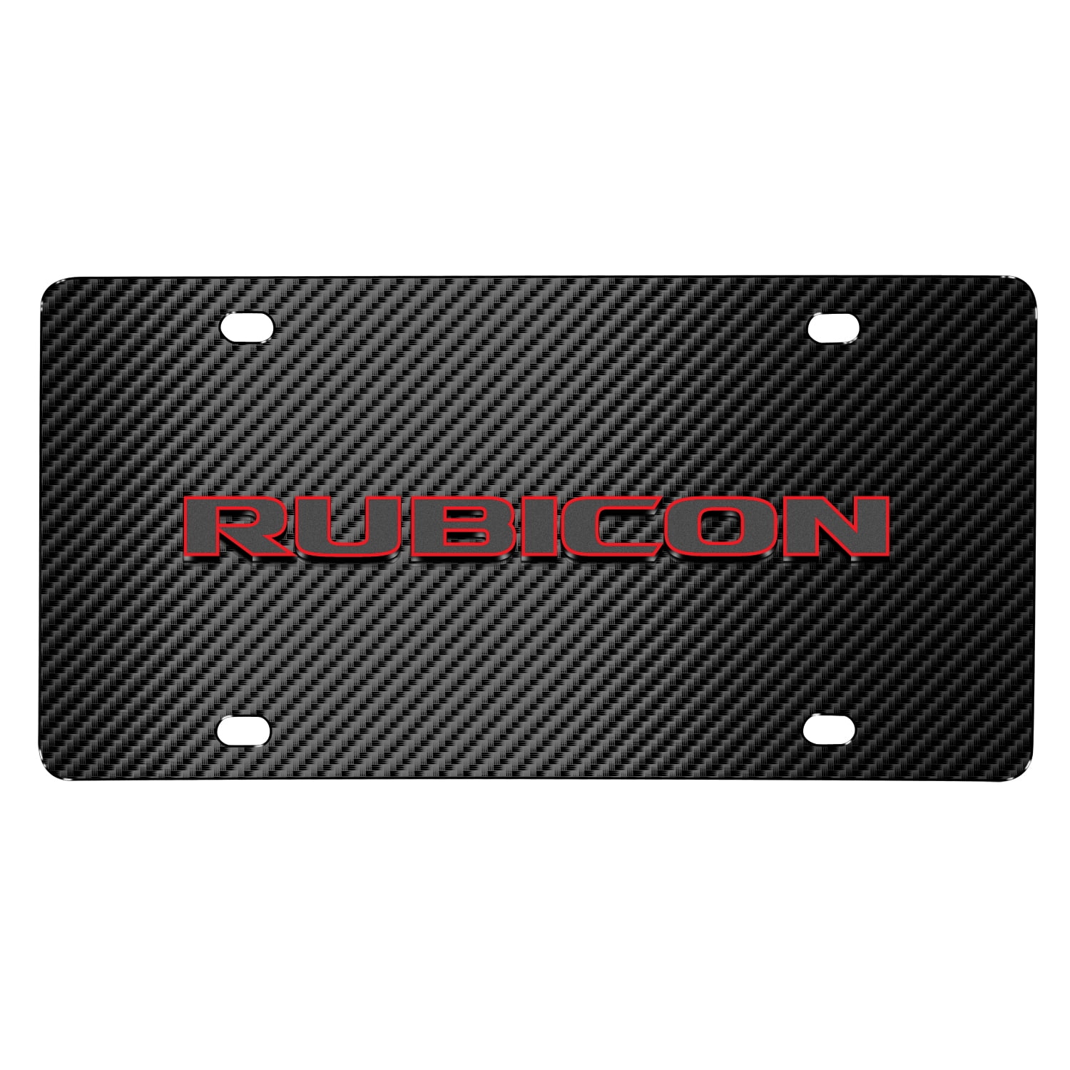 Jeep Rubicon 3D Logo Red Edge Black Carbon Fiber Patten Steel License ...