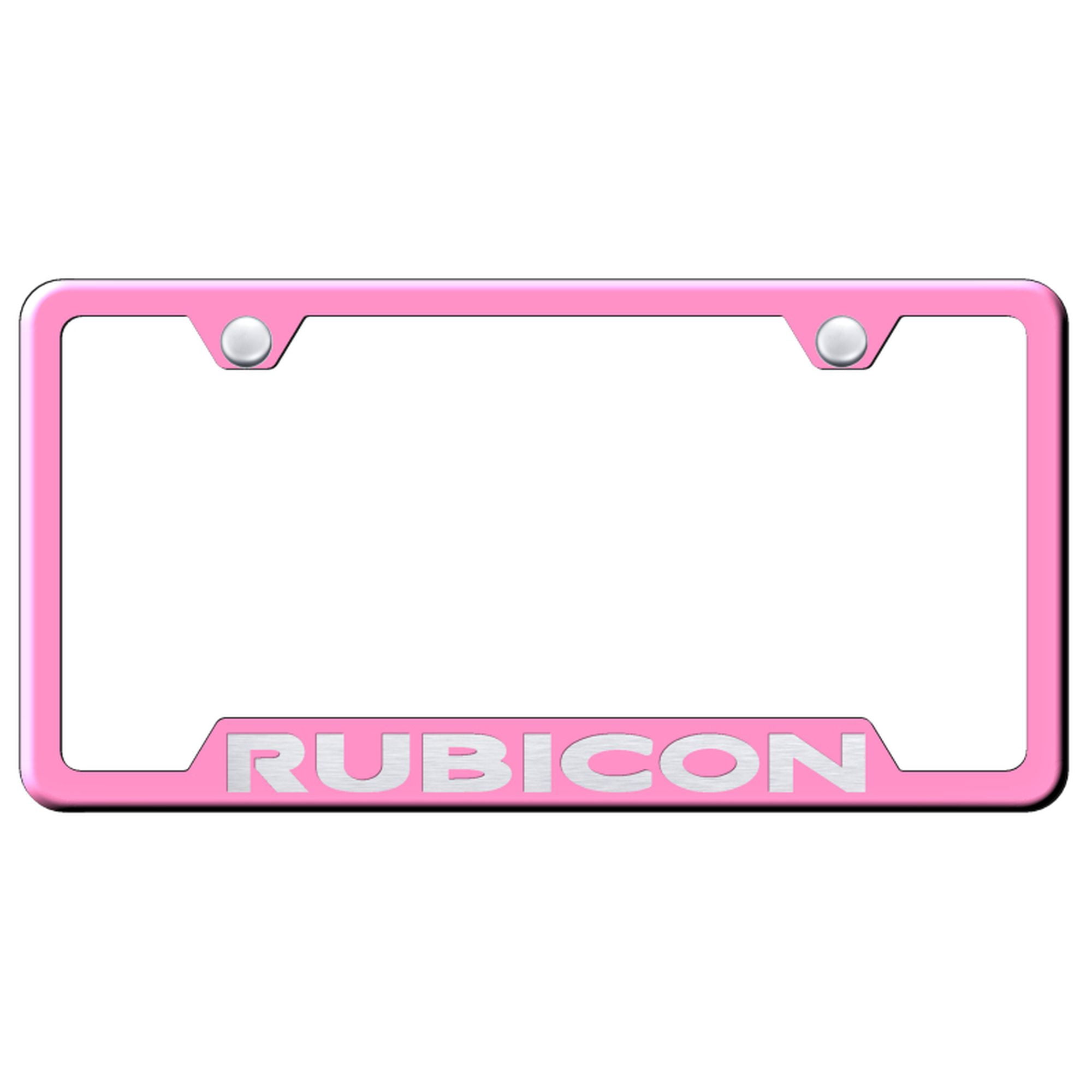 Jeep Rubicon Laser Etched Logo Cut-Out License Plate Frame (Pink ...