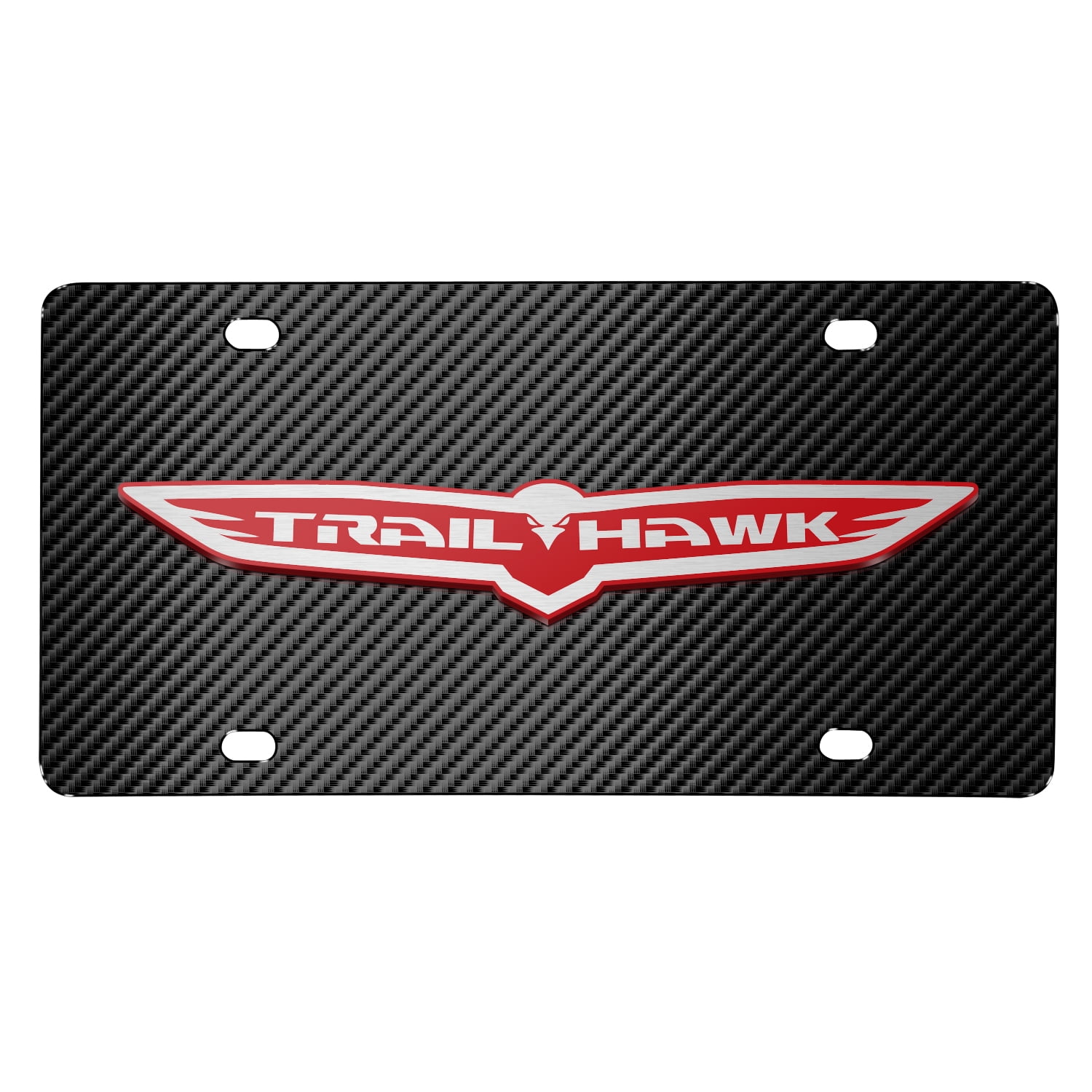 Jeep Trailhawk 3D Logo Black Carbon Fiber Patten Stainless Steel ...