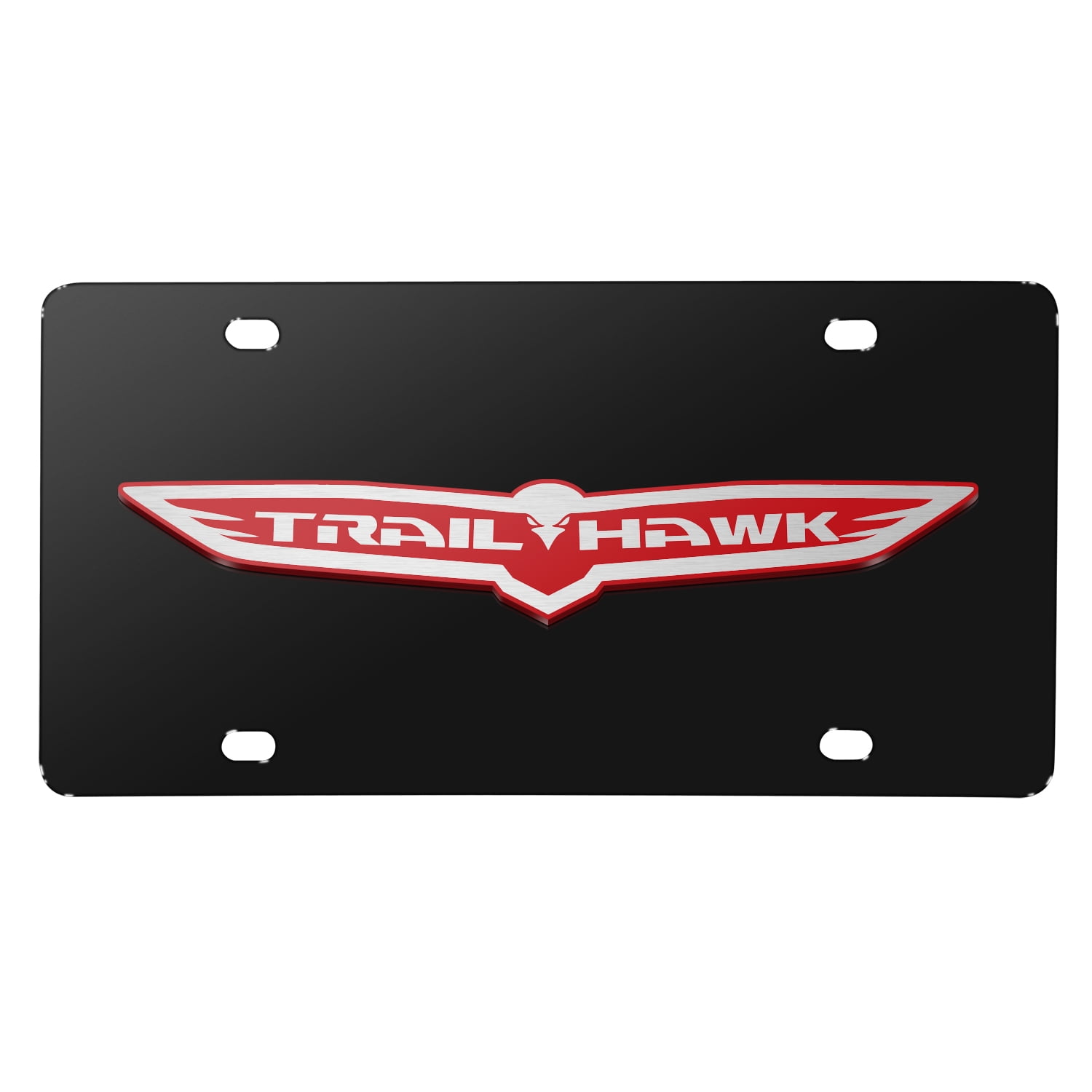Jeep Trailhawk 3D Logo Black Stainless Steel License Plate - Walmart.com