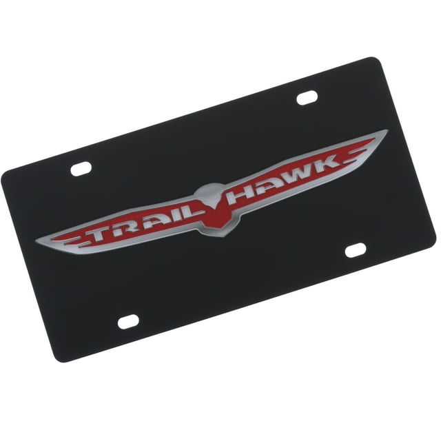 Jeep Trailhawk Badge Carbon Steel License Plate- Black - Walmart.com
