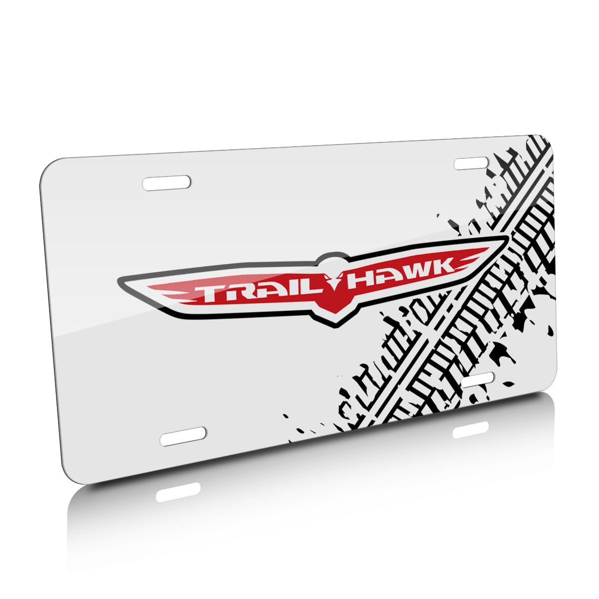 Jeep Trailhawk on Off-Road Tire Mark Graphic White Special Aluminum ...