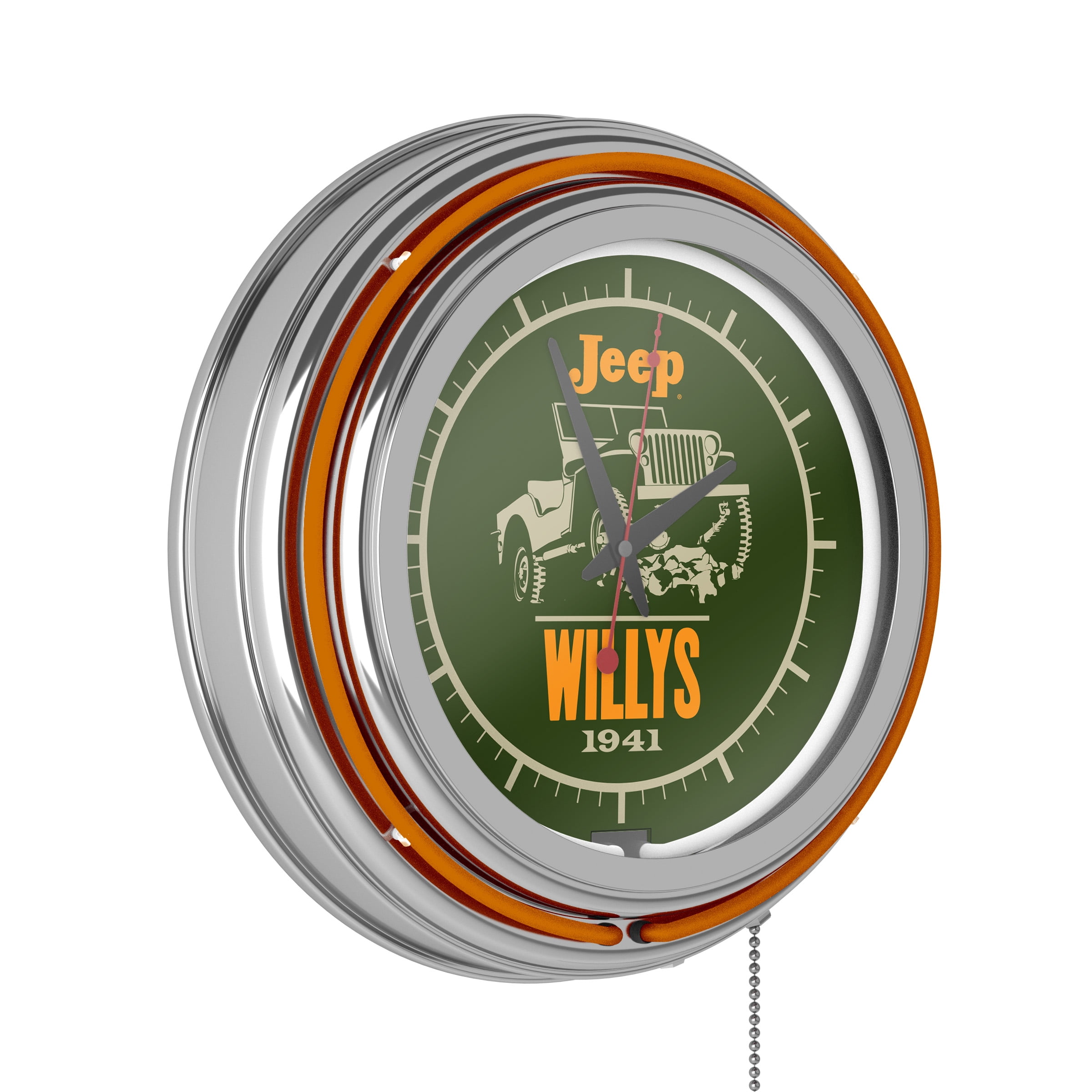 Free Shipping! Trademark Gameroom Jeep Willys Green Retro Neon Analog ...