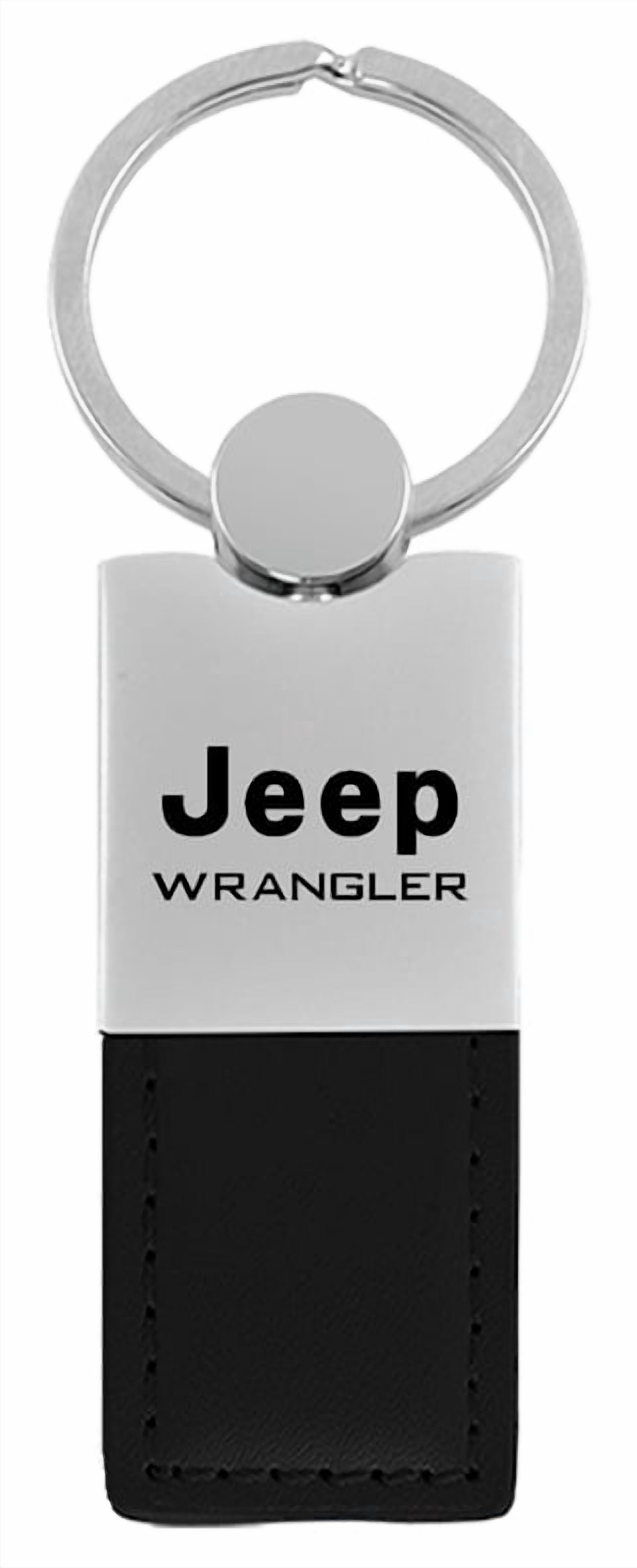 Jeep Wrangler Duo Rectangular Leather Key Chain (Black) - Walmart.com