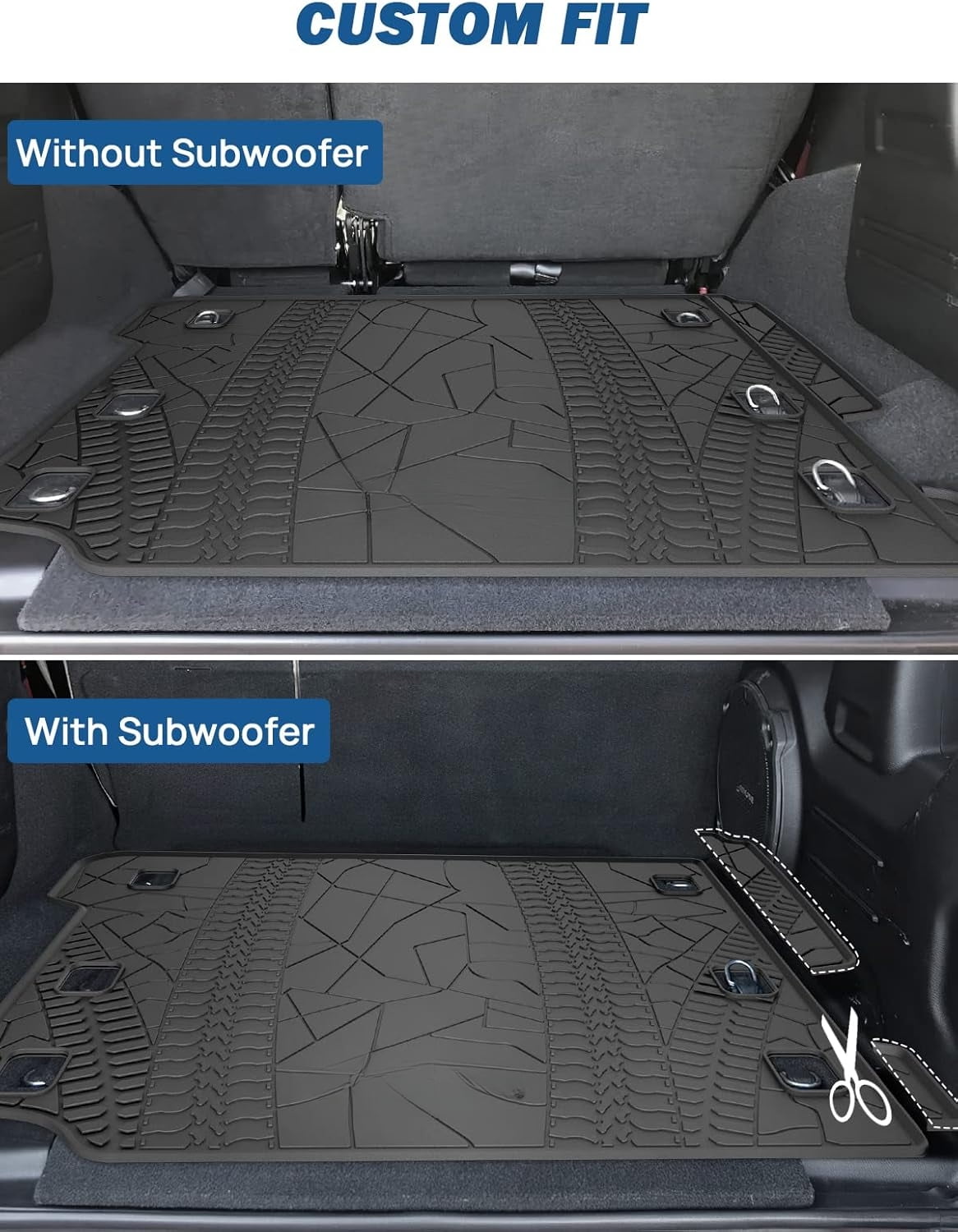Jeep Wrangler JL 2018–2026 Trunk & Cargo Mat, 4-Door All-Weather Heavy ...