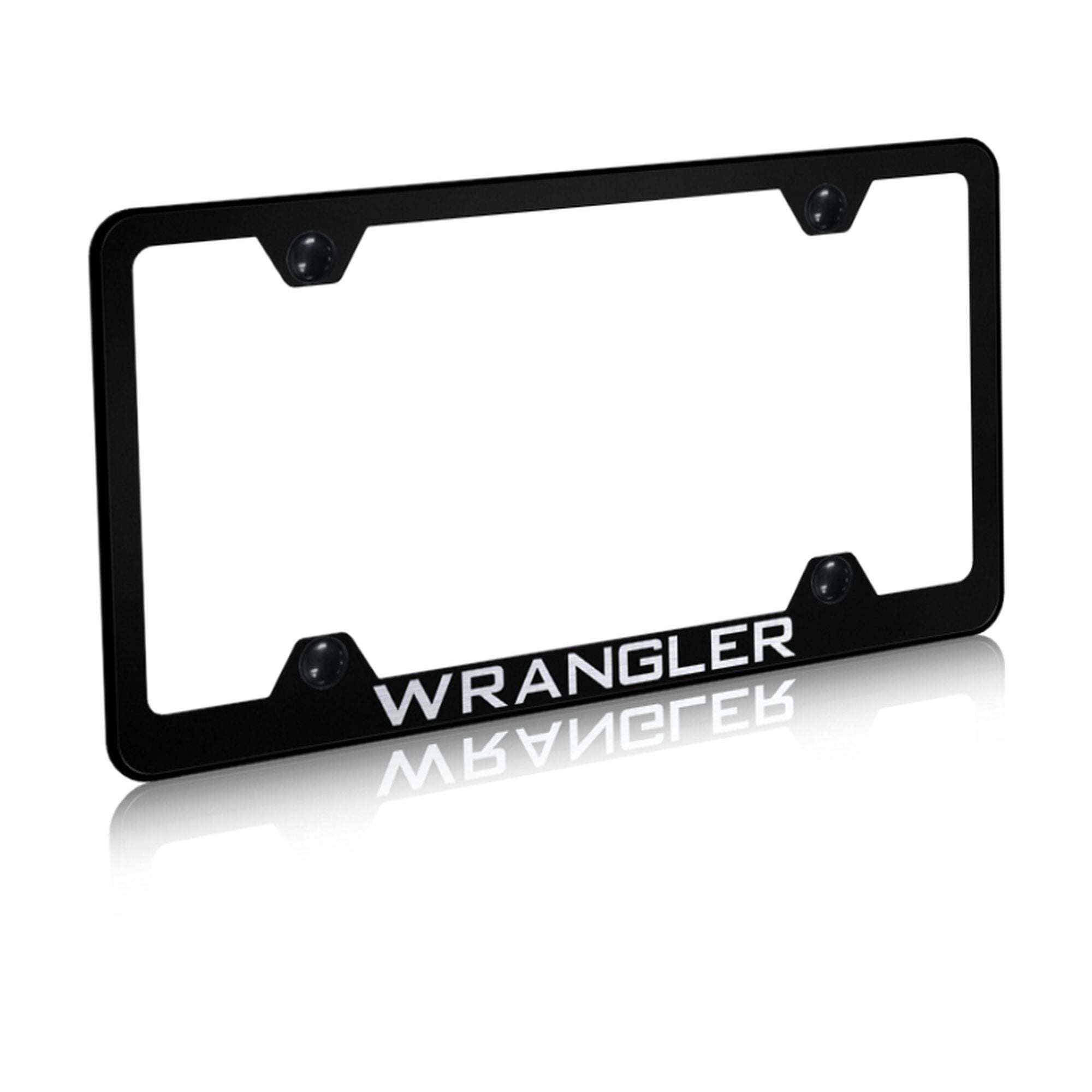 Jeep Wrangler Laser Etched Logo Wide Body License Plate Frame (Black ...