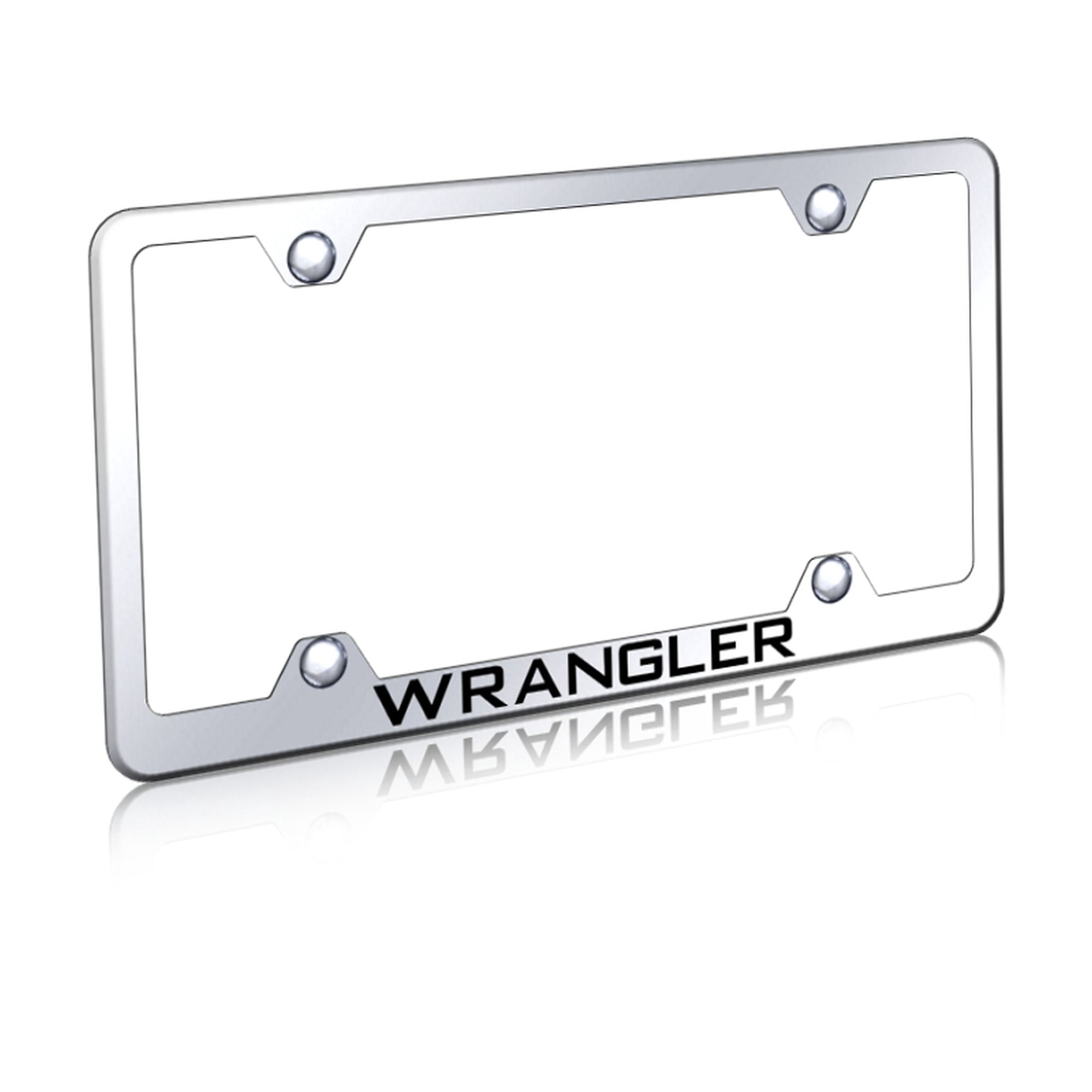 Jeep Wrangler Laser Etched Logo Wide Body License Plate Frame (Chrome ...