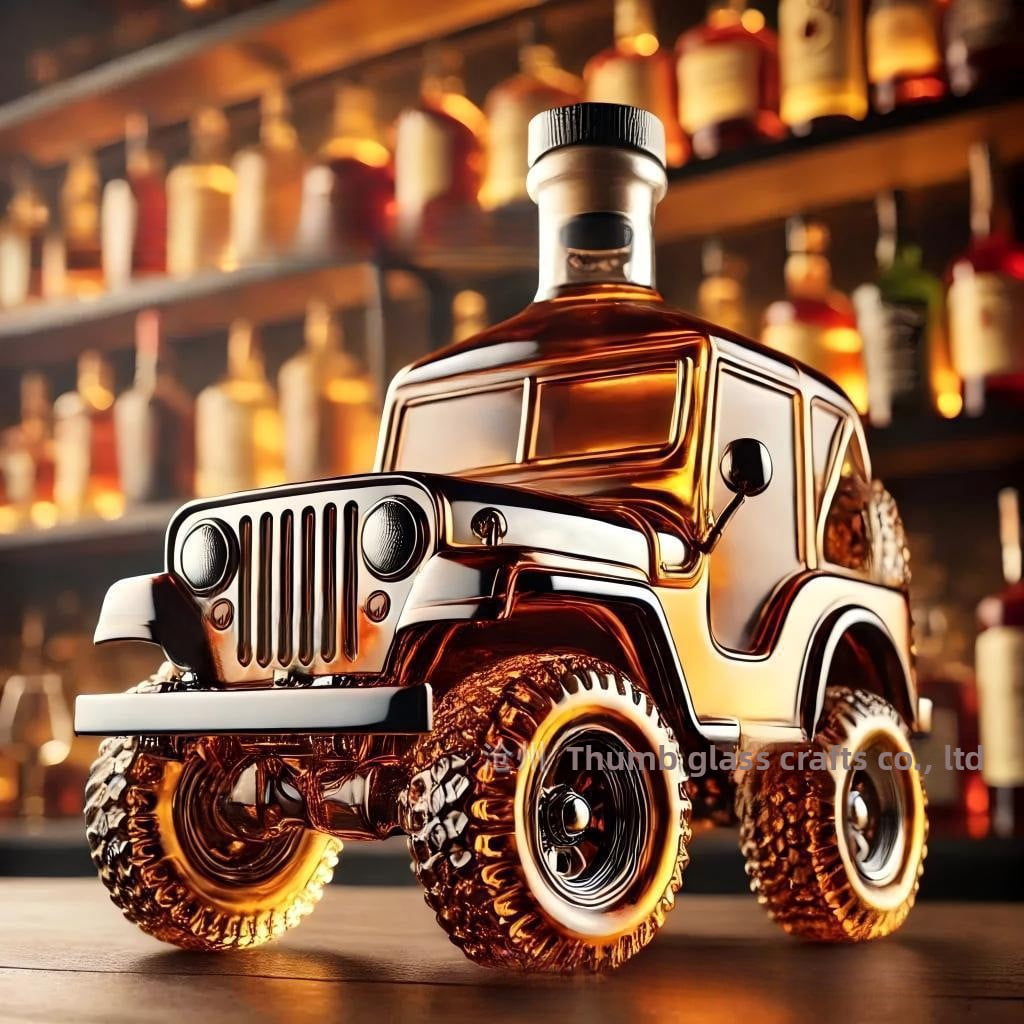 Jeep Wrangler Whiskey Decanter, 450ml Borosilicate Glass Liquor Bottle ...