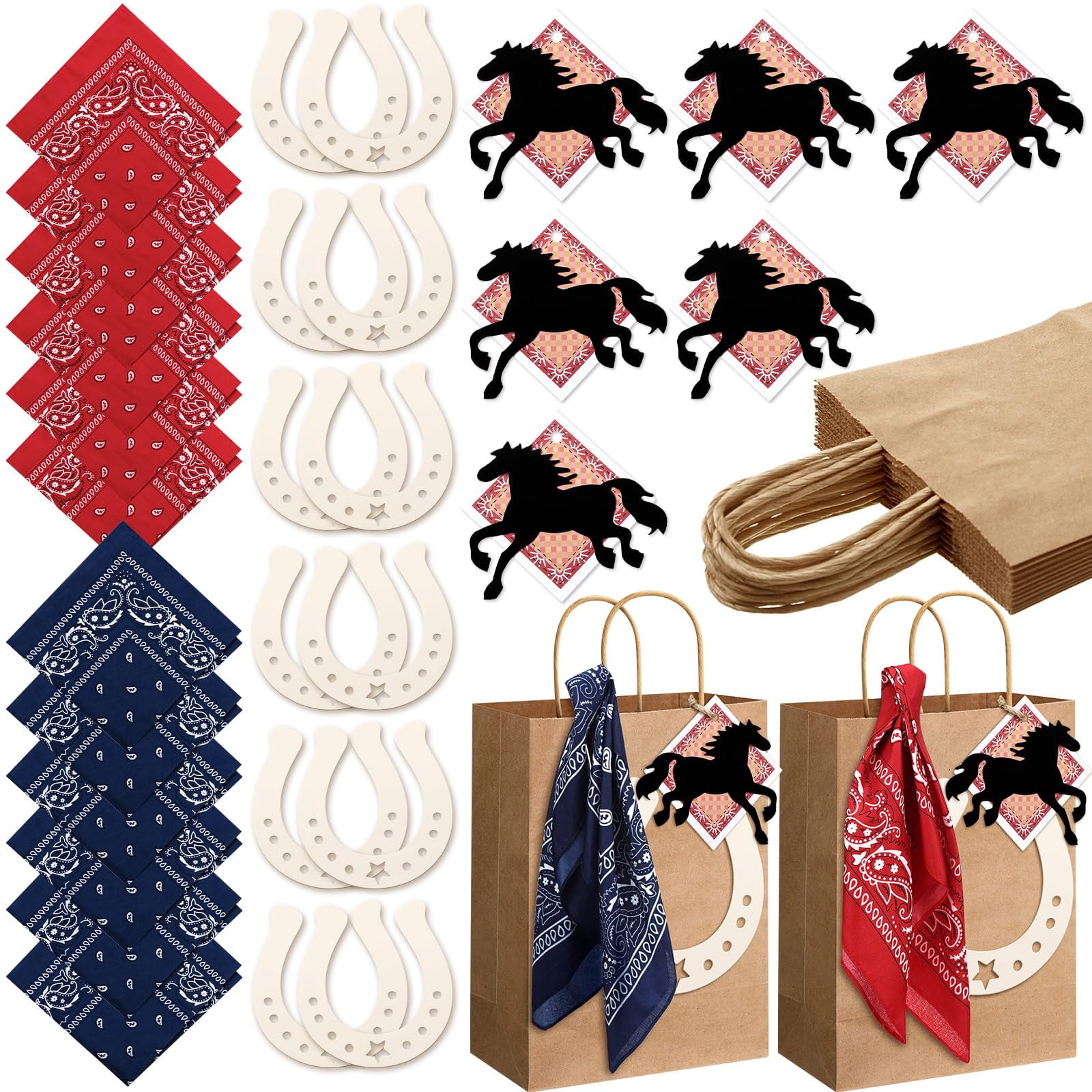 Jeere 12 Set Western Cowboy Gift Bags with Handles Cowboy Goodie Candy ...