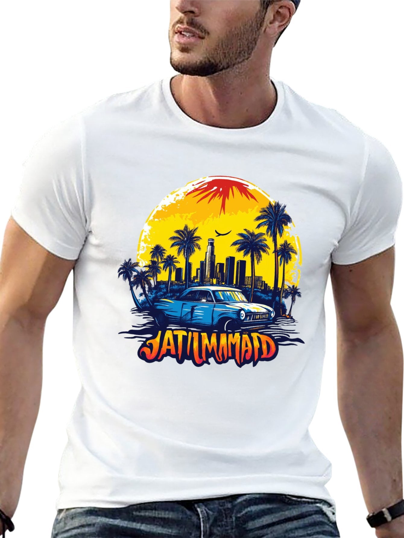 JeeweySaucy pure cotton men's business casual T-shirt: eye-catching ...