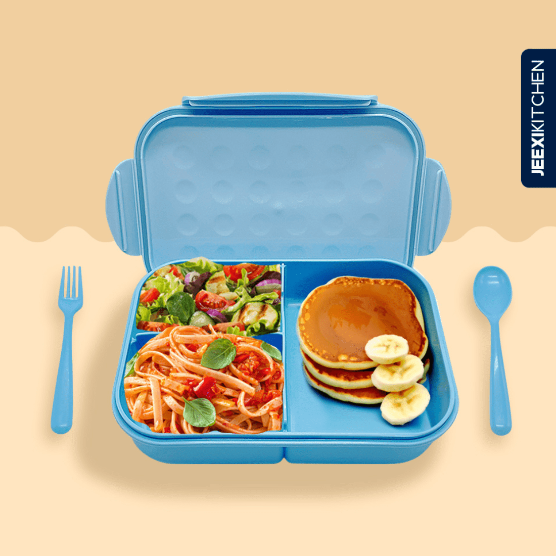 Jeexi Premium Kids & Adults Bento Lunch Box, Divided Compartments, Leak ...