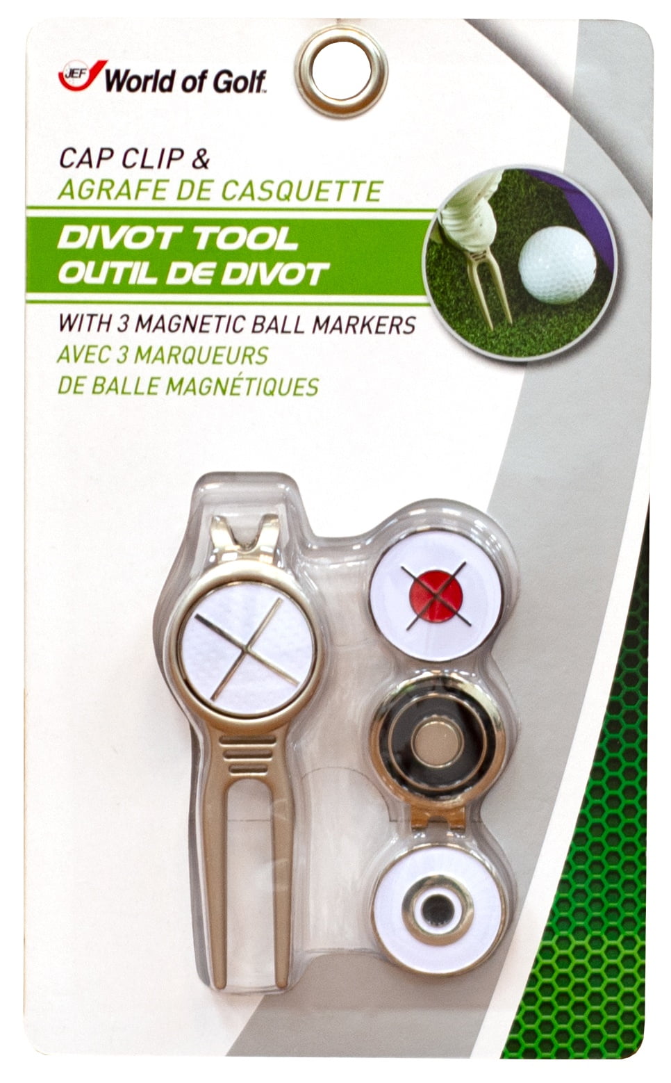 Jef World Of Golf Divot Tool & Cap Clip White - Walmart.com