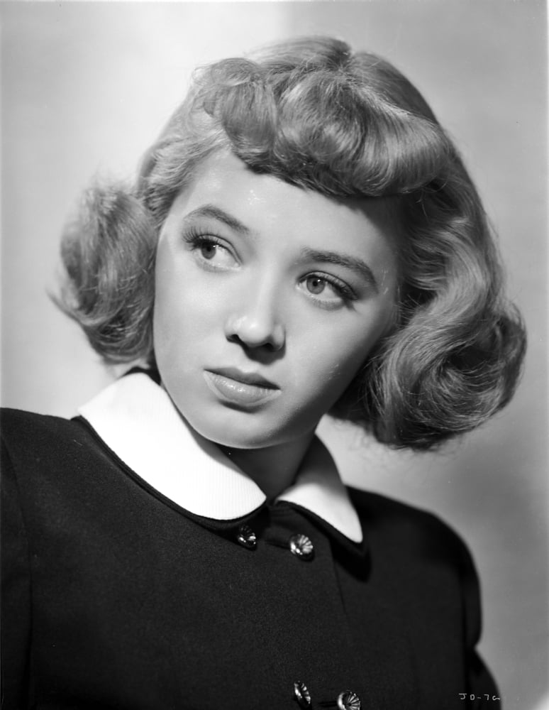 Jeff Donnell Portrait in Black Long Sleeve Blouse with White Collar ...