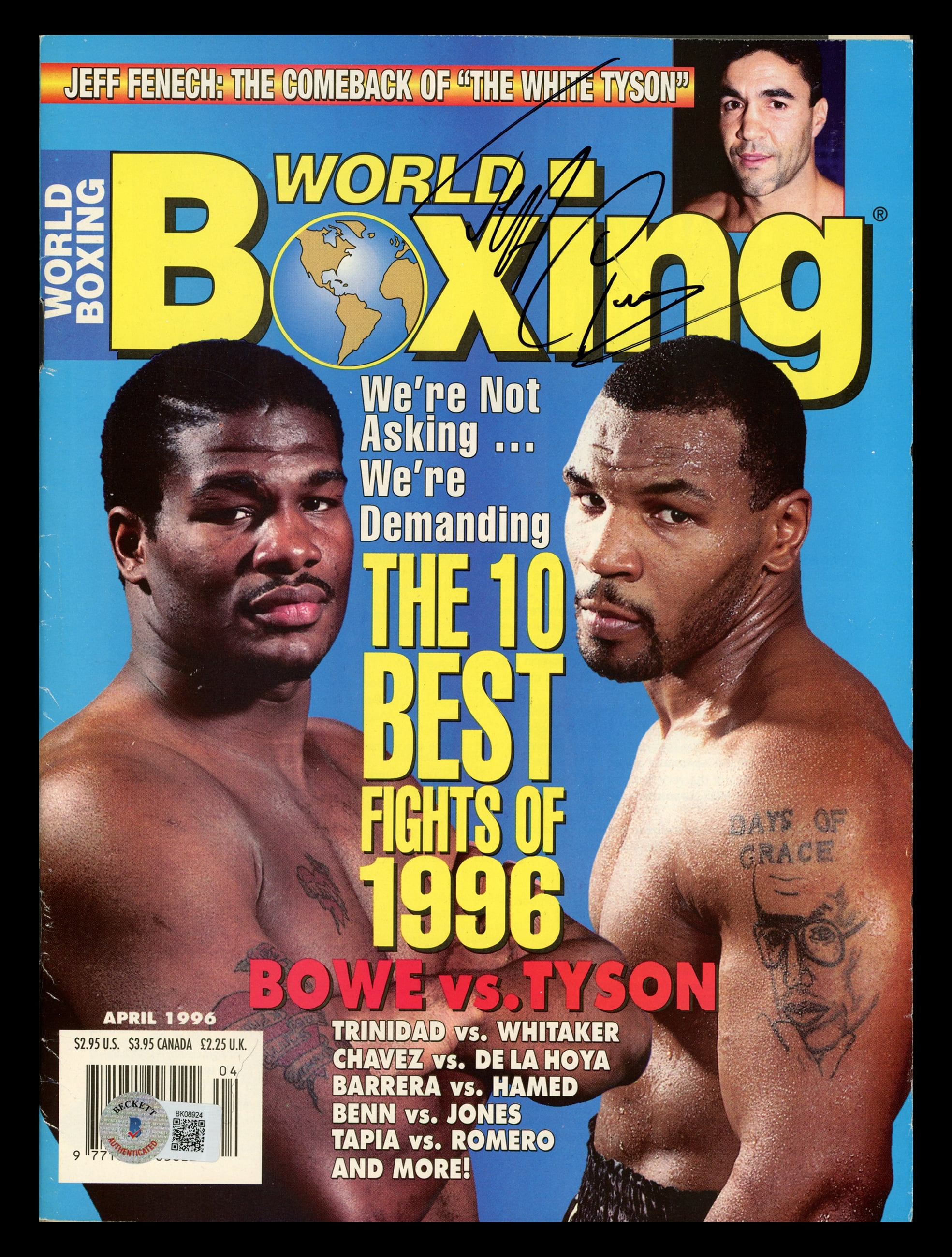 Jeff Fenech Autographed World Boxing Magazine Beckett BAS QR #BK08924 ...