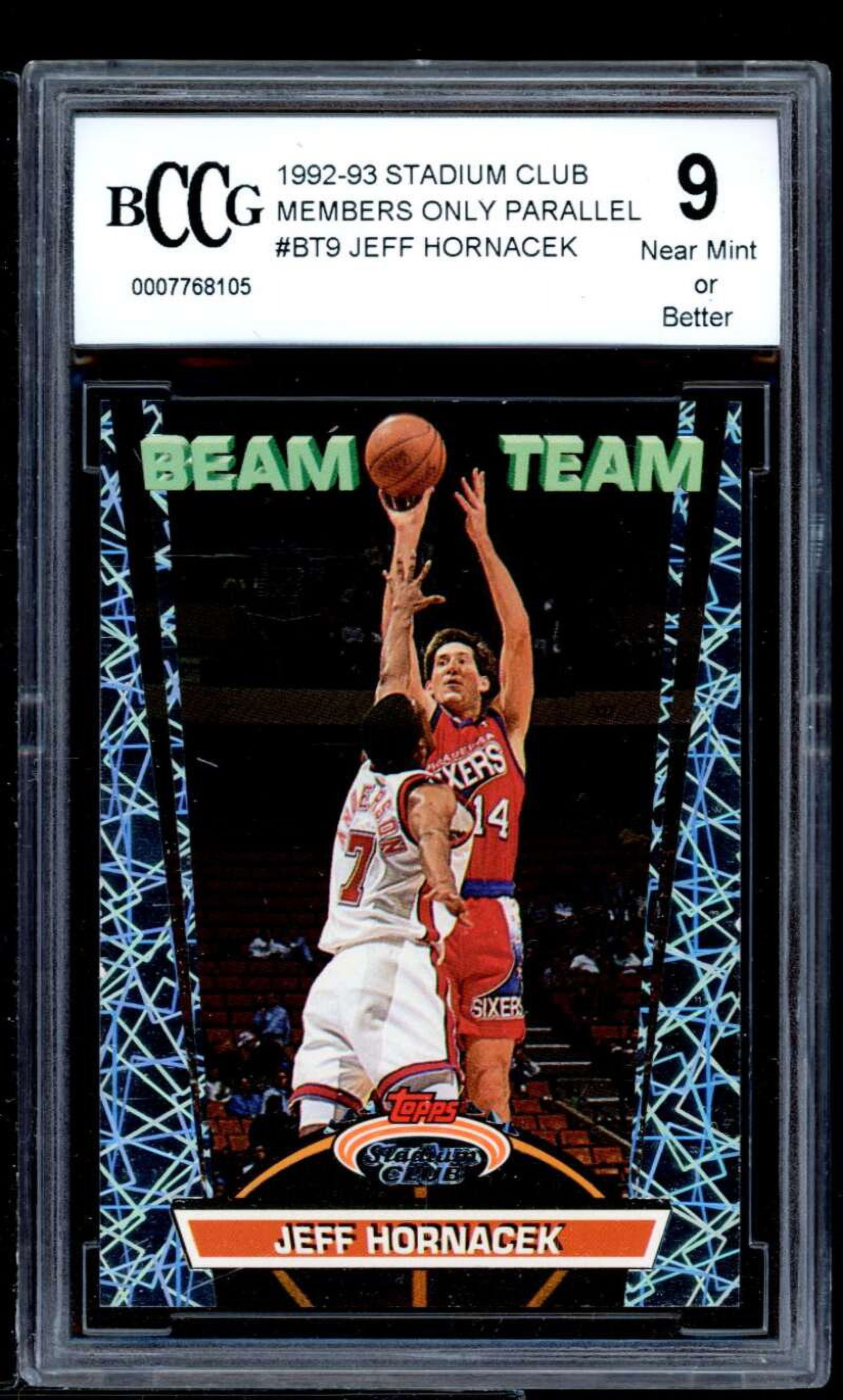 Jeff Hornacek Card 1992-93 Stadium Club Members Only Parallel #Bt9 BGS ...