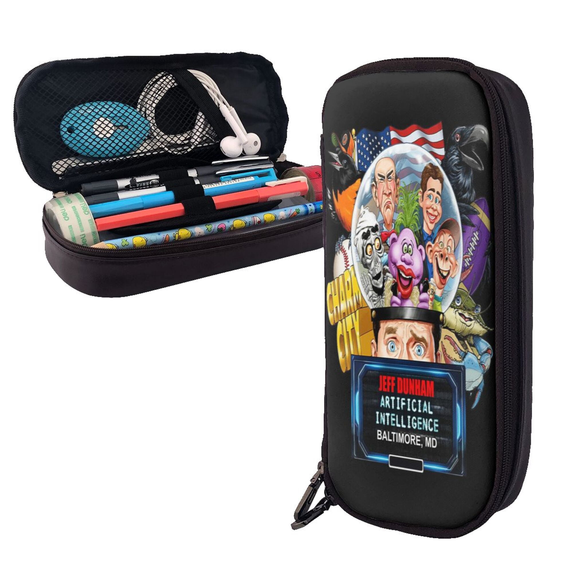 Jeff Retro Dun-Haw Leather Pencil Case Portable Pen Bag Pouch With ...