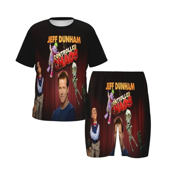 Jeff Retro Dun-Haw Pajamas Set Cartoon Shirt With Shorts Set Summer ...