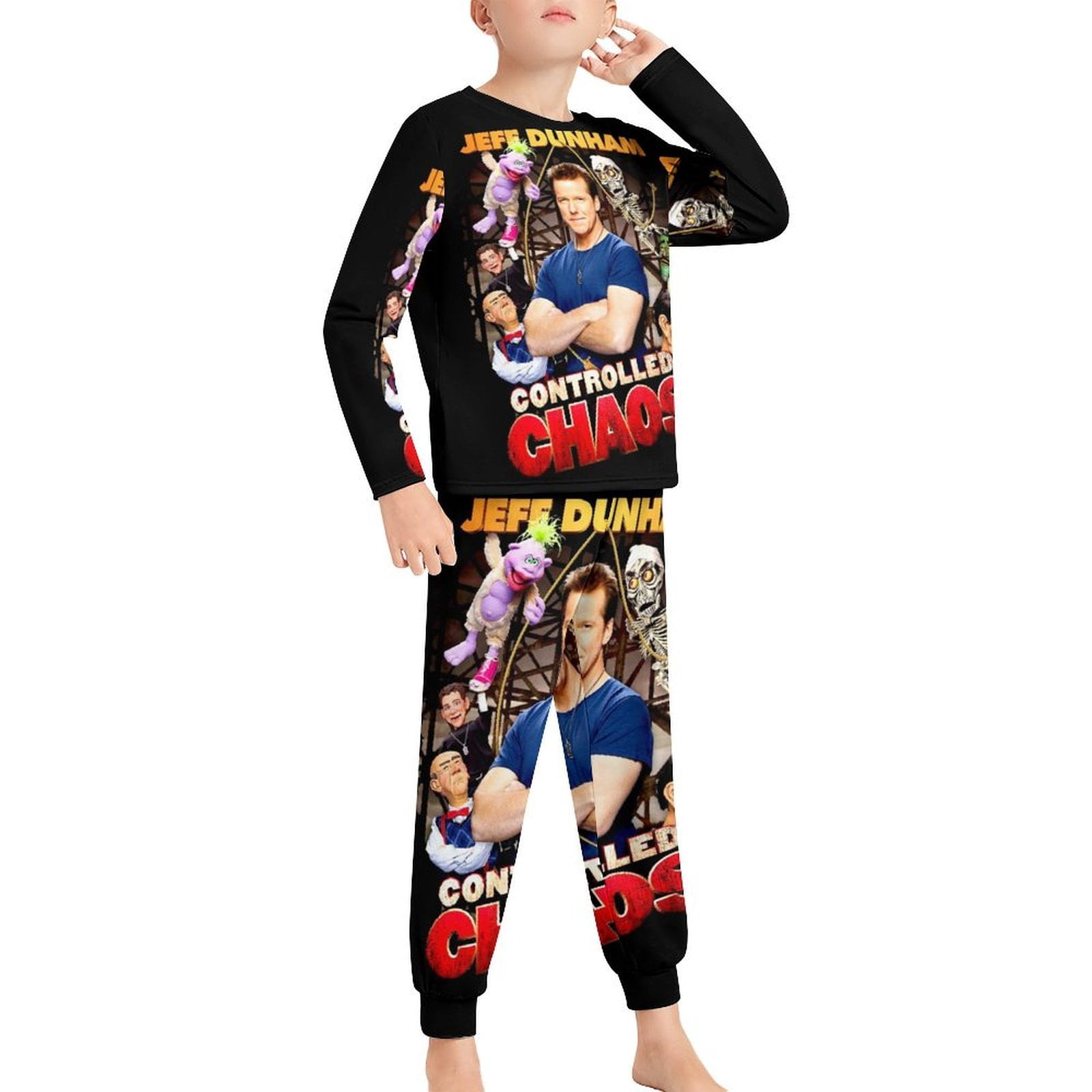 Jeff Retro Dun-haw T Shirt Set Long Sleeve Tee Shirt Pants Set Cartoon ...