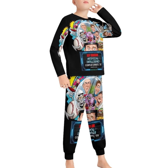 Jeff Retro Dun-haw T Shirt Set Long Sleeve Tee Shirt Pants Set Cartoon ...