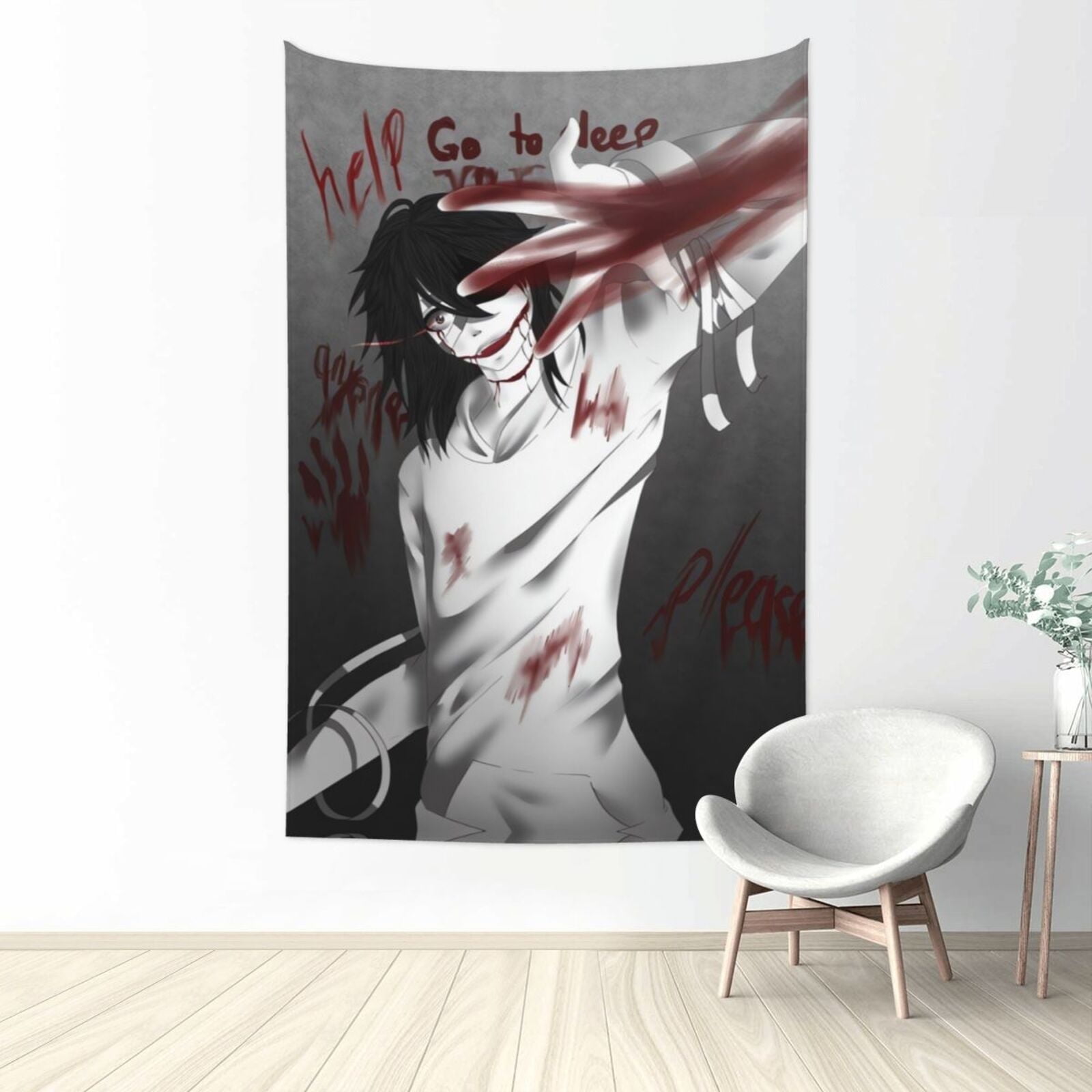 Jeff The Killer Creepypasta Tapestry Wall Hanging Home Decoration Wall ...