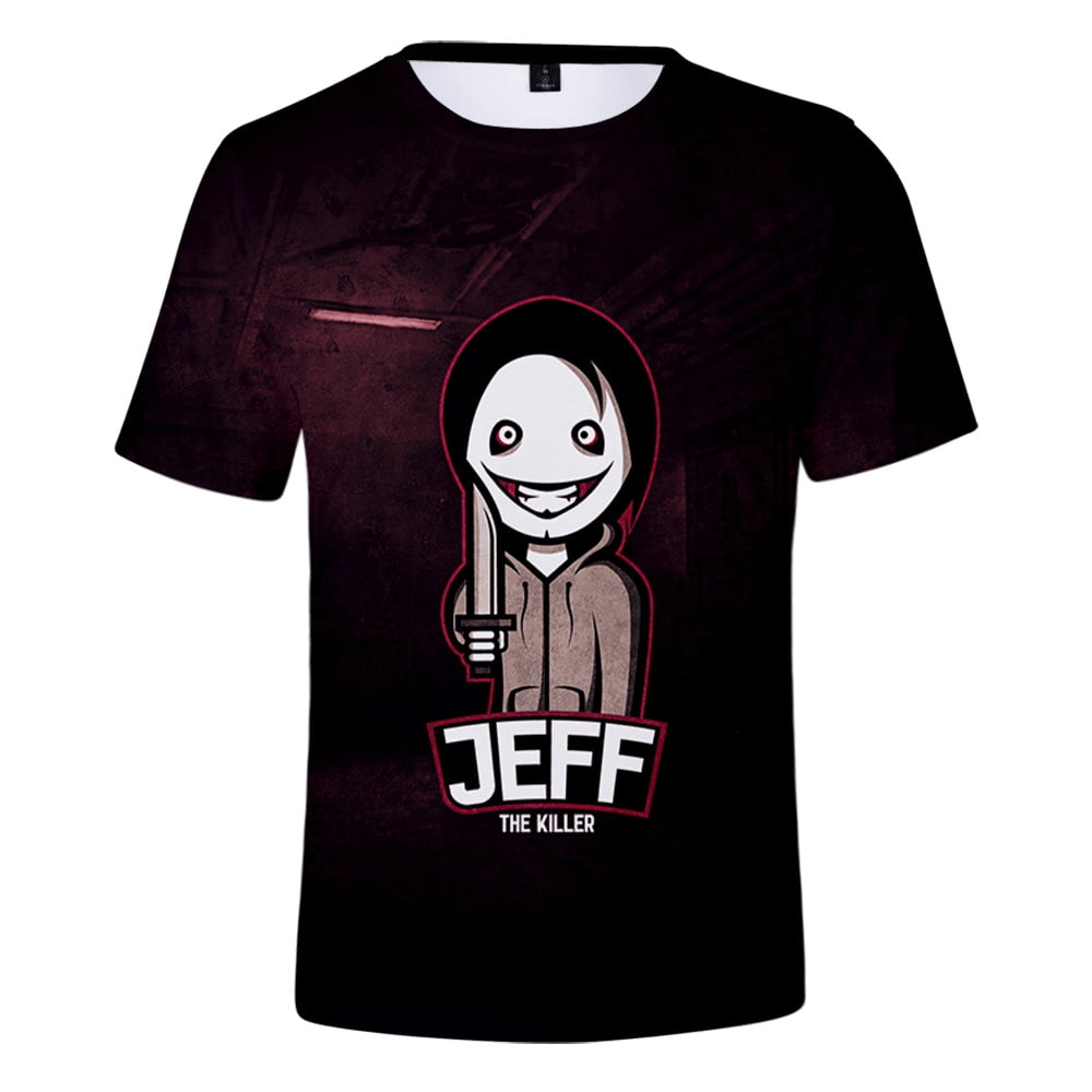 Jeff The Killer T-shirt Hip Hop Short Sleeve Casual Tee for Men Fashion ...