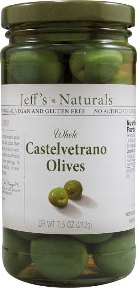 Jeff's Naturals Whole Castelvetrano Olives, 7.5 Ounce - Walmart.com