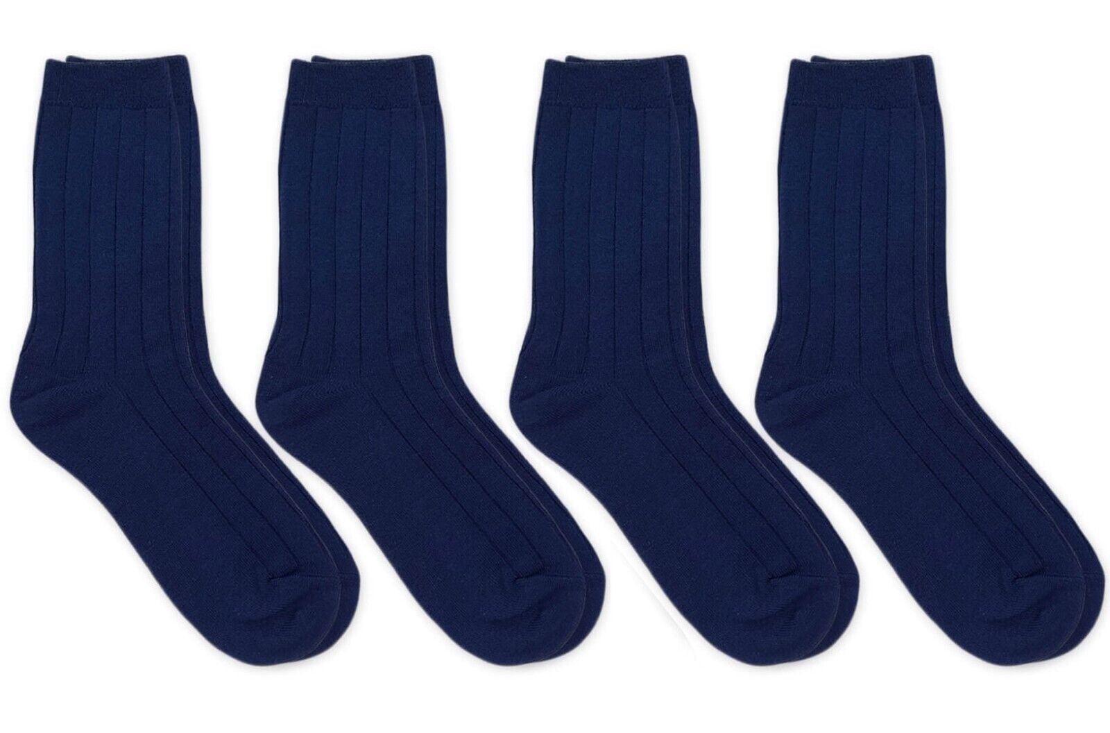 Jefferies Socks Boys Bamboo Ribbed School Uniform Crew Socks 4 Pairs ...