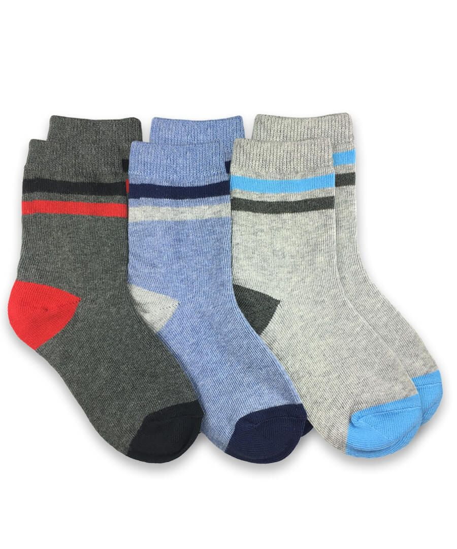 Jefferies Socks Boys Classic Stripe Fashion Cotton Dress Crew Socks 3 ...