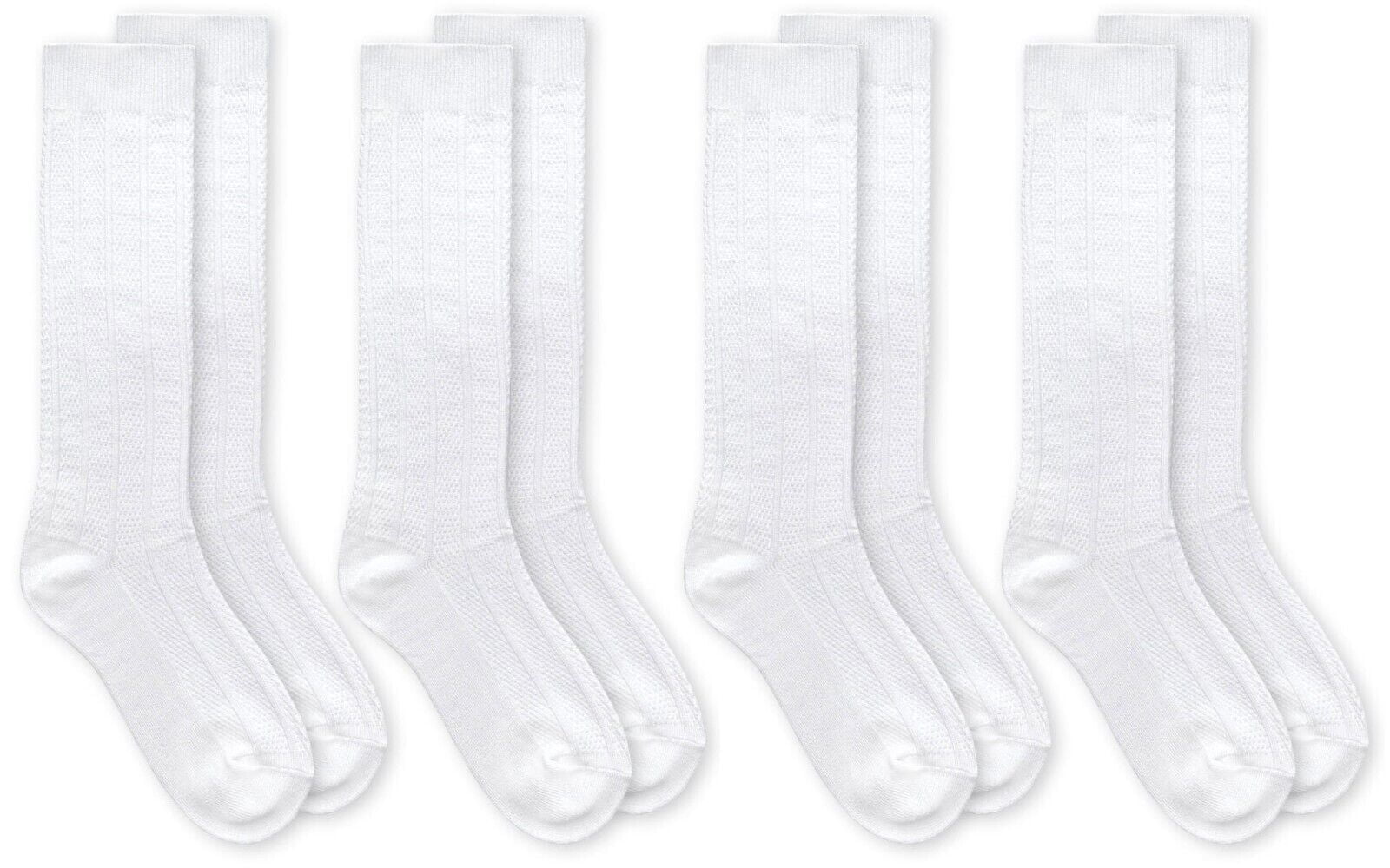 Jefferies Socks Girl's Bamboo Ribbed School Knee High Socks 4 Pair Pack ...